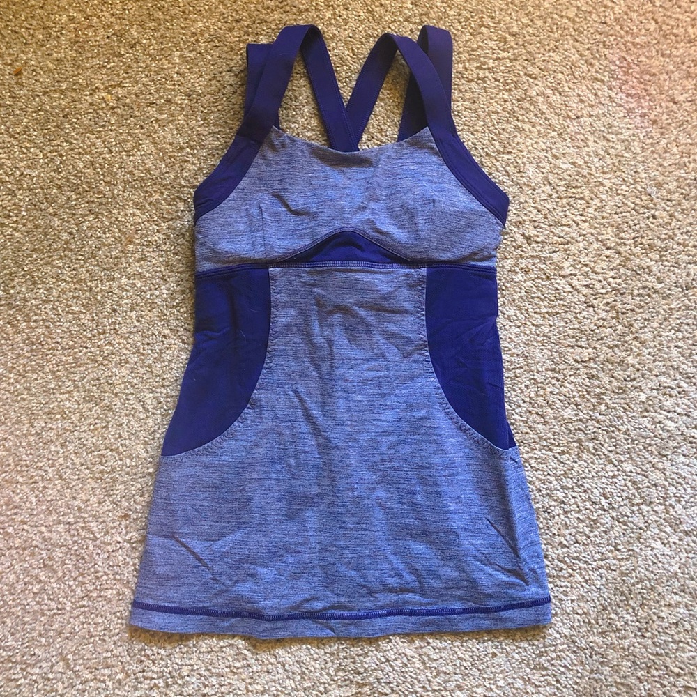 Lulu Lemon Purple Tank With Built In Sports Bra Size 2 - Gem